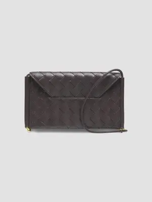 Bottega Veneta Intrecciato Leather Envelope Wallet-on-chain Bag - Fondant Brass