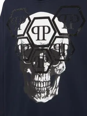 Philipp Plein Skull Long-sleeve Hoodie - Blue