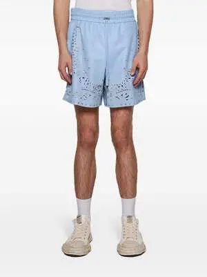 Amiri Cut-out Detailing Shorts - Cerulean