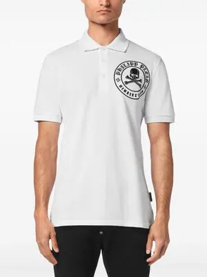 Philipp Plein Skull & Bones Piqué Polo Shirt