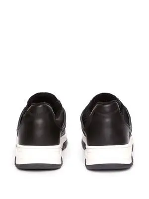 MSGM Panelled Leather Sneakers - Black