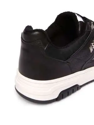 MSGM Panelled Leather Sneakers - Black