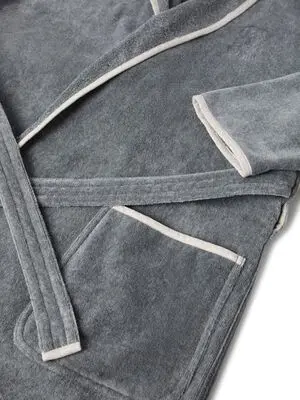 Brunello Cucinelli Logo-embroidered Bathrobe - Grey