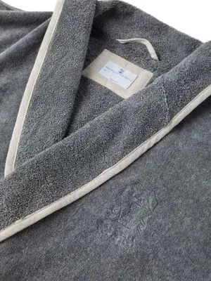 Brunello Cucinelli Logo-embroidered Bathrobe - Grey