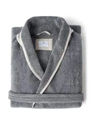 Brunello Cucinelli Logo-embroidered Bathrobe - Grey