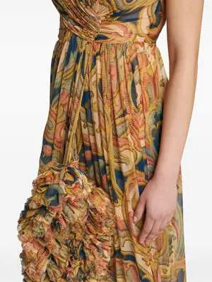 Etro Ruched Silk Maxi Dress