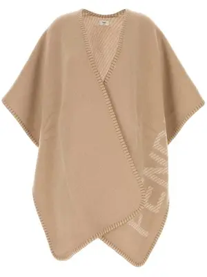 Fendi Logo Cape - Neutrals
