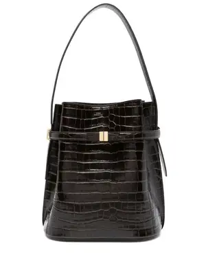 TOTEME Crocodile-embossed Bucket Bag - Brown