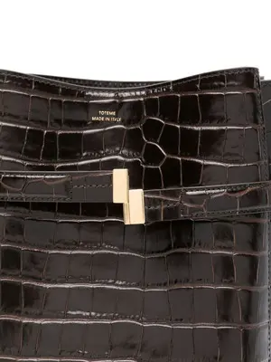 TOTEME Crocodile-embossed Bucket Bag - Brown