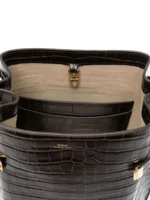TOTEME Crocodile-embossed Bucket Bag - Brown