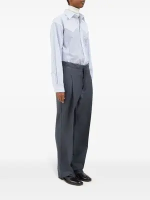MAISON MARGIELA Moiré-effect Straight-leg Trousers