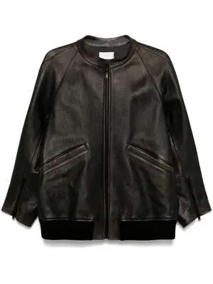 THE ROW Kengia Leather Jacket - Brown