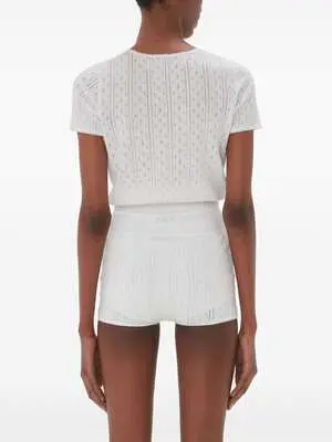 JW Anderson Pointelle Cap-sleeve Top - White