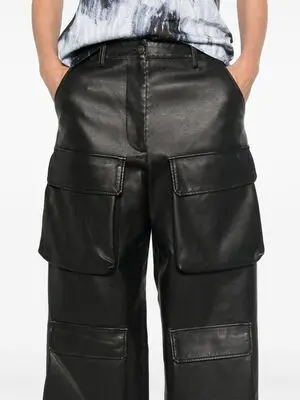 MSGM Faux-leather Cargo Pants