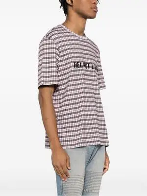 Helmut Lang Logo-print Checked T-shirt
