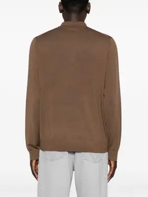 Vince Fine-knit Polo Shirt - Brown