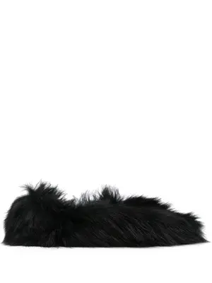 JIL SANDER Faux-fur Ballerina Shoes - Black