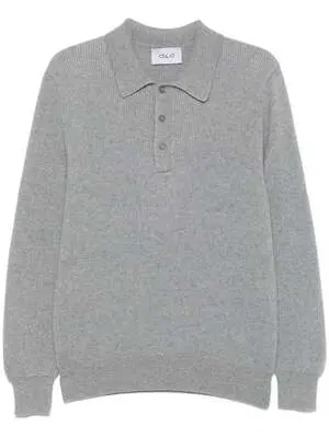 D4.0 Fine-ribbed Polo Shirt - Grey