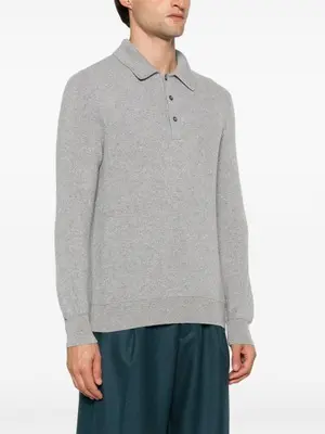D4.0 Fine-ribbed Polo Shirt - Grey