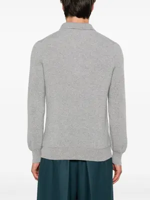 D4.0 Fine-ribbed Polo Shirt - Grey