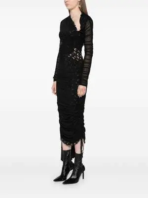 MARINE SERRE Crescent Moon Print Draped Dress