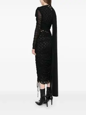 MARINE SERRE Crescent Moon Print Draped Dress