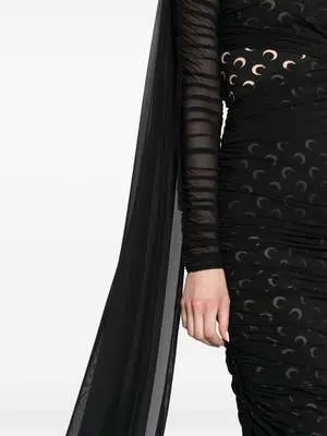 MARINE SERRE Crescent Moon Print Draped Dress