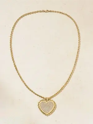 Established Pave Heart 18-karat Diamond Necklace