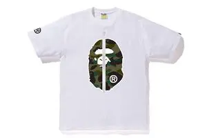 A BATHING APE 1st Camo 2nd Ape Tee Shirt - White/green
