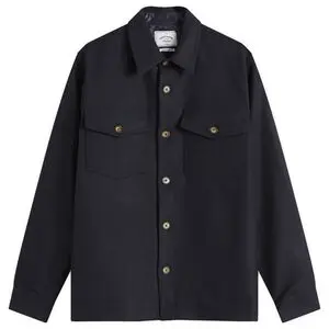 Portuguese Flannel Wool Field Overshirt - Navy