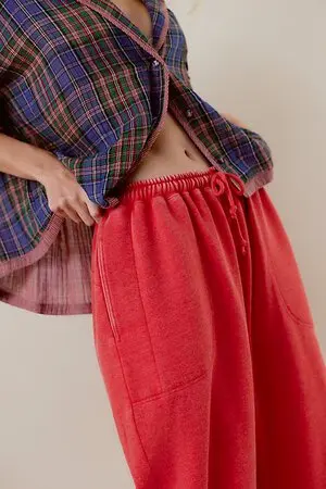 Free People Relaxed Fit Joggers - Silk Red