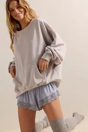 Free People Cotton Blend Pullover - Oyster