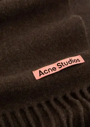 Acne Studios Canada Fringed Wool Scarf - Brown