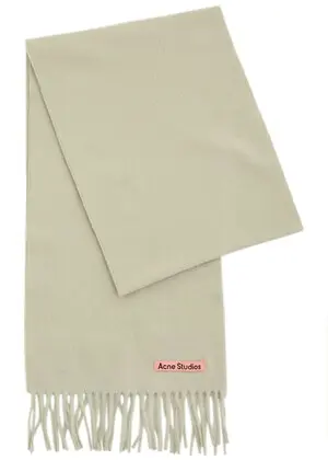 Acne Studios Canada Fringed Wool Scarf Sage