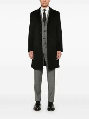 BOSS Virgin Wool-cashmere Felted Coat - Black