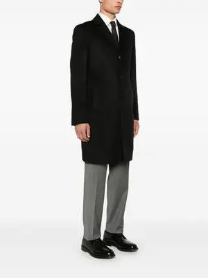 BOSS Virgin Wool-cashmere Felted Coat - Black