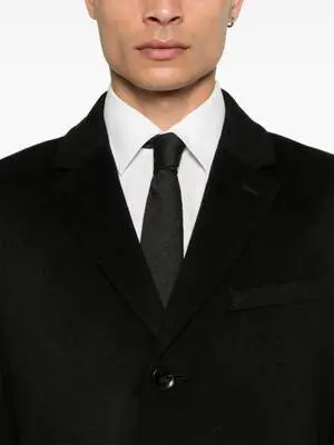 BOSS Virgin Wool-cashmere Felted Coat - Black