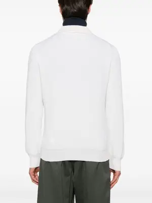 D4.0 Fine-ribbed Polo Shirt - White
