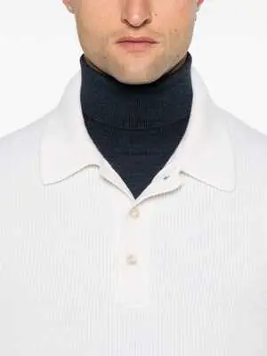 D4.0 Fine-ribbed Polo Shirt - White