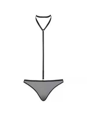 MAISON CLOSE Thong And Harness - Black