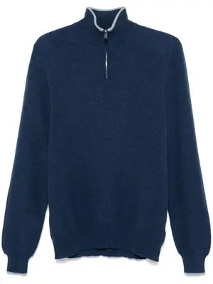 Fedeli Cashmere Pullover - Blue