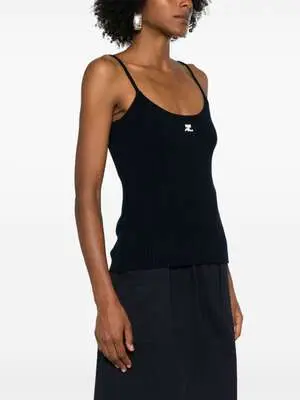 COURREGES Reedition Ribbed Tank Top - Blue