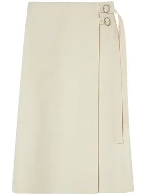 JIL SANDER Wrap-design Midi Skirt - White