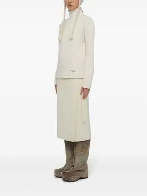 JIL SANDER Wrap-design Midi Skirt - White