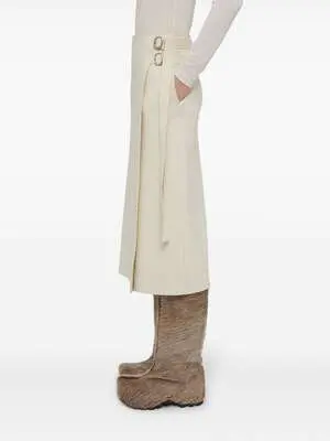 JIL SANDER Wrap-design Midi Skirt - White