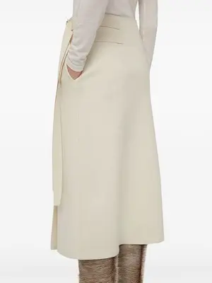 JIL SANDER Wrap-design Midi Skirt - White