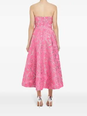 Monique Lhuillier Amelia Floral Jacquard Midi Dress