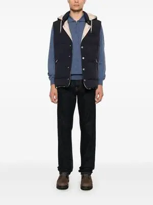 Fedeli Fine-knit Polo Shirt - Blue