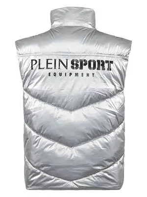 PLEIN SPORT Printed Padded Vest - Silver