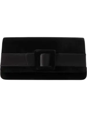 Manolo Blahnik Maygot Buckle-embellished Clutch - Black